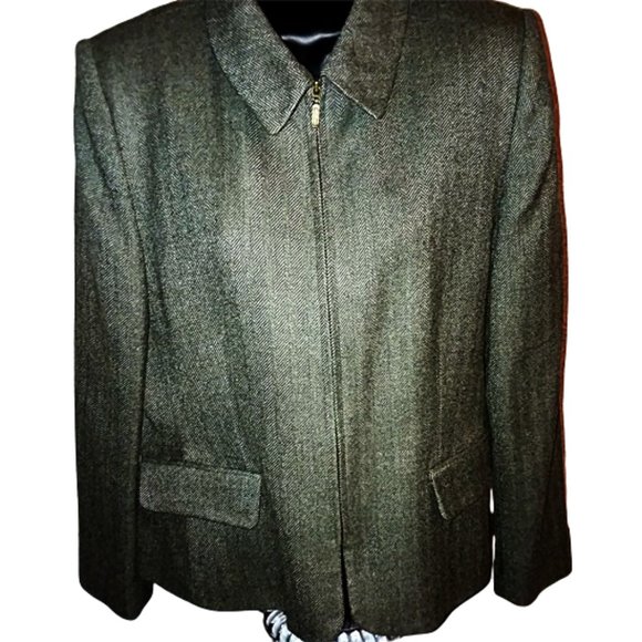 Laura Scott | Jackets & Coats | Laura Scott Lined Wool Blend Zip Blazer ...